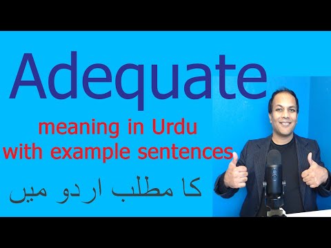 Meaning of Adequate in Urdu : Adequate meaning with example sentences and translation in Urdu words