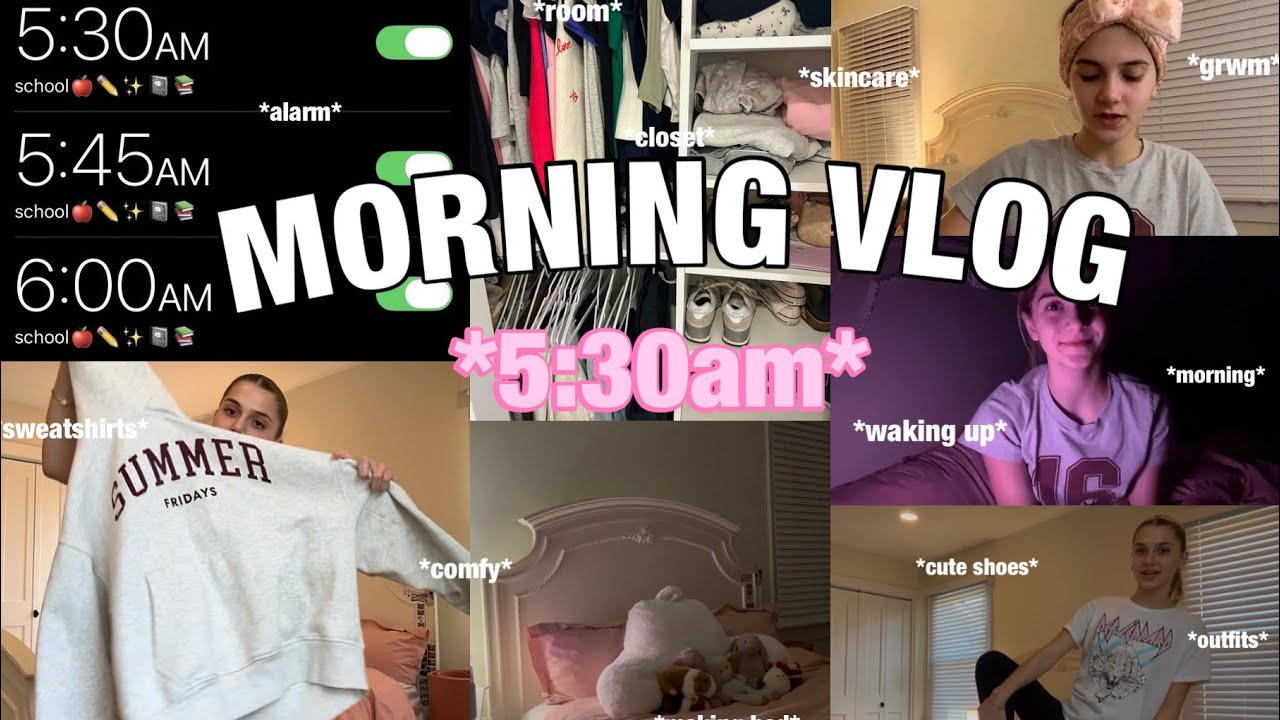 5:30AM SCHOOL MORNING ROUTINE!! 🎀 ⏰   | GRWM + TALKING | 💄✨ *productive & realistic* ♡