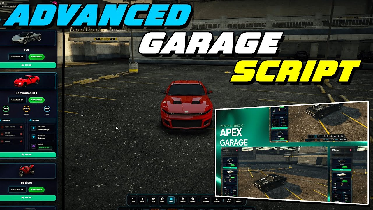 Free Advanced Garage Script | APEX Garage Pro | QBCore/ESX | FiveM Tutorial #152