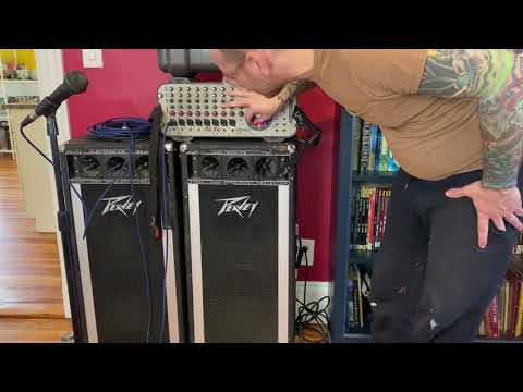 2 Peavey PA 1210TS speakers, 300 Watt sound craft Gigrac 300 head.