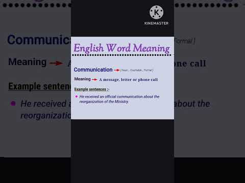 communication meaning in english with example #englishdictionaryword
