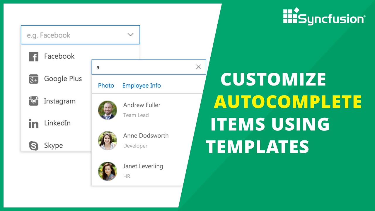 Customize AutoComplete Items Using Templates