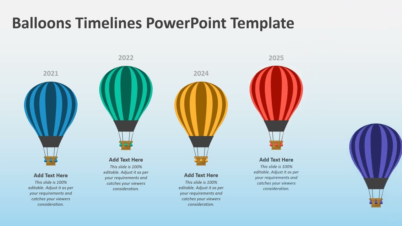 Balloons Timelines PowerPoint Template | Kridha Graphics