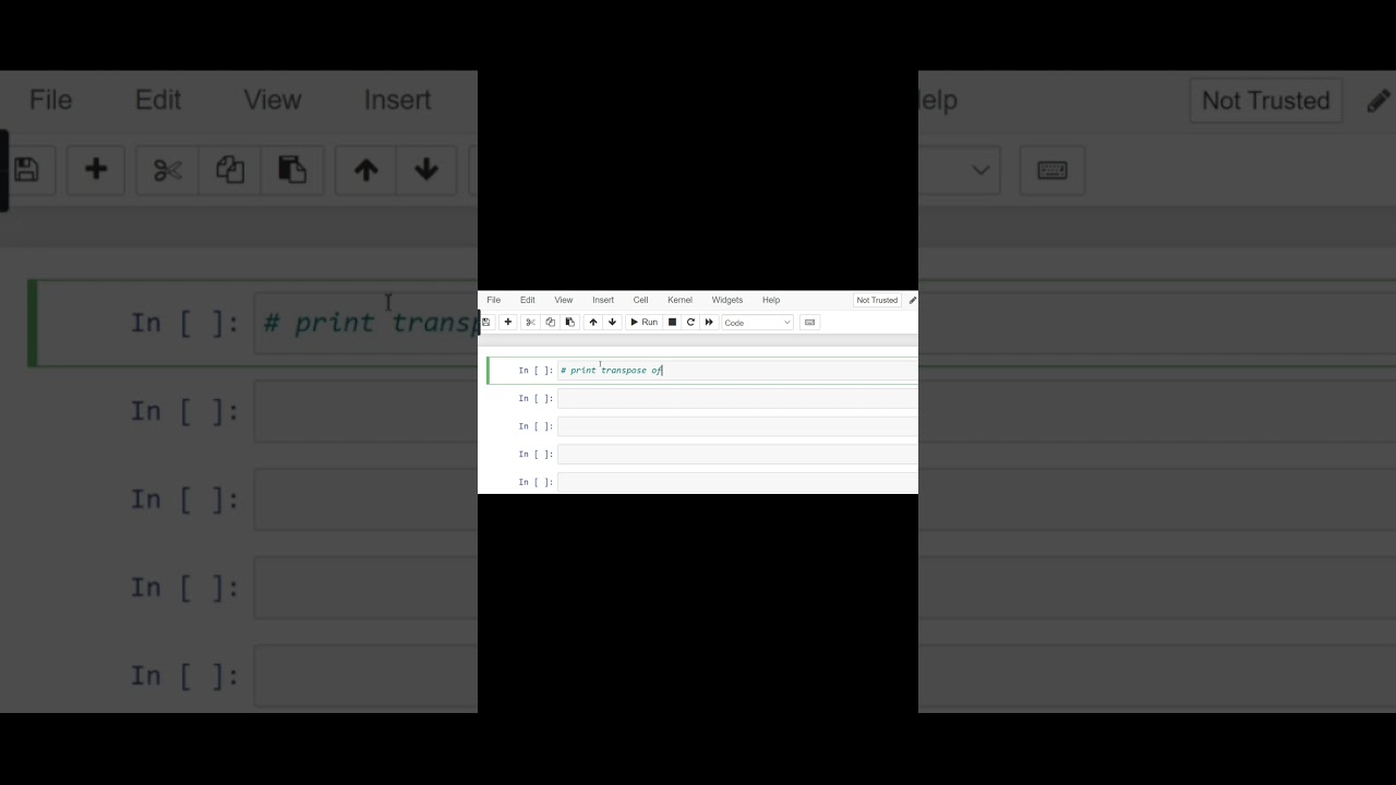 Transpose a matrix in a single line