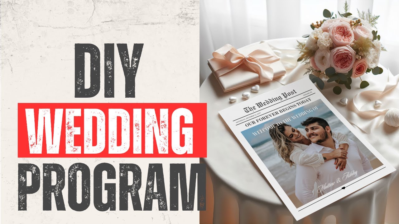 DIY Wedding Program, DIY Newspaper Wedding Programs, How to Edit a Wedding Program Newspaper Canva