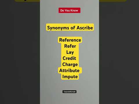 7 Synonyms of Ascribe | Corporate Kurradu | #shorts #synonyms #job #learn #shortsfeed #short