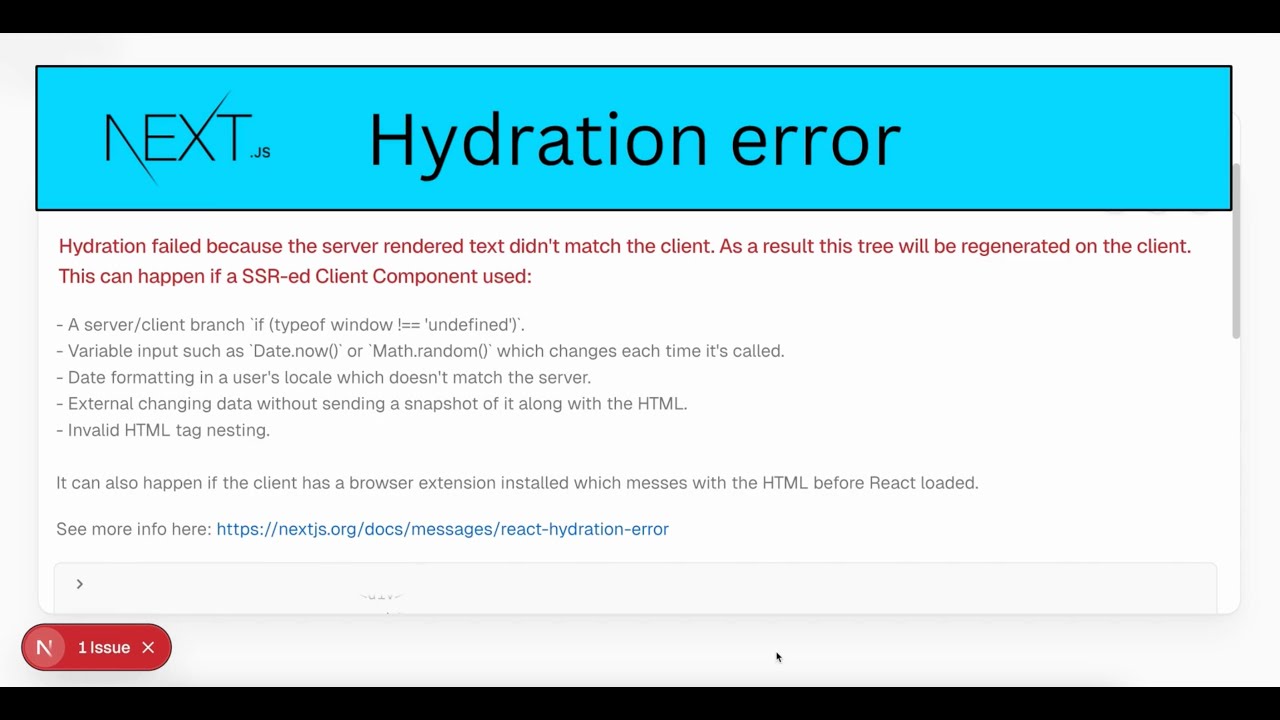 Stop Getting ‘Hydration Failed’ in Next.js — Fix in 5 Minutes!