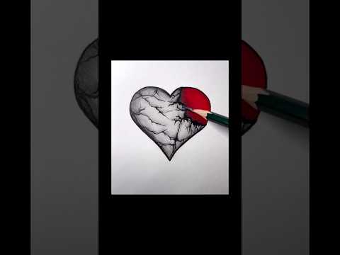 Broken heart ๐ drawing #shortvideo #shorts #brokenheart #heart #drawing #emojiart
