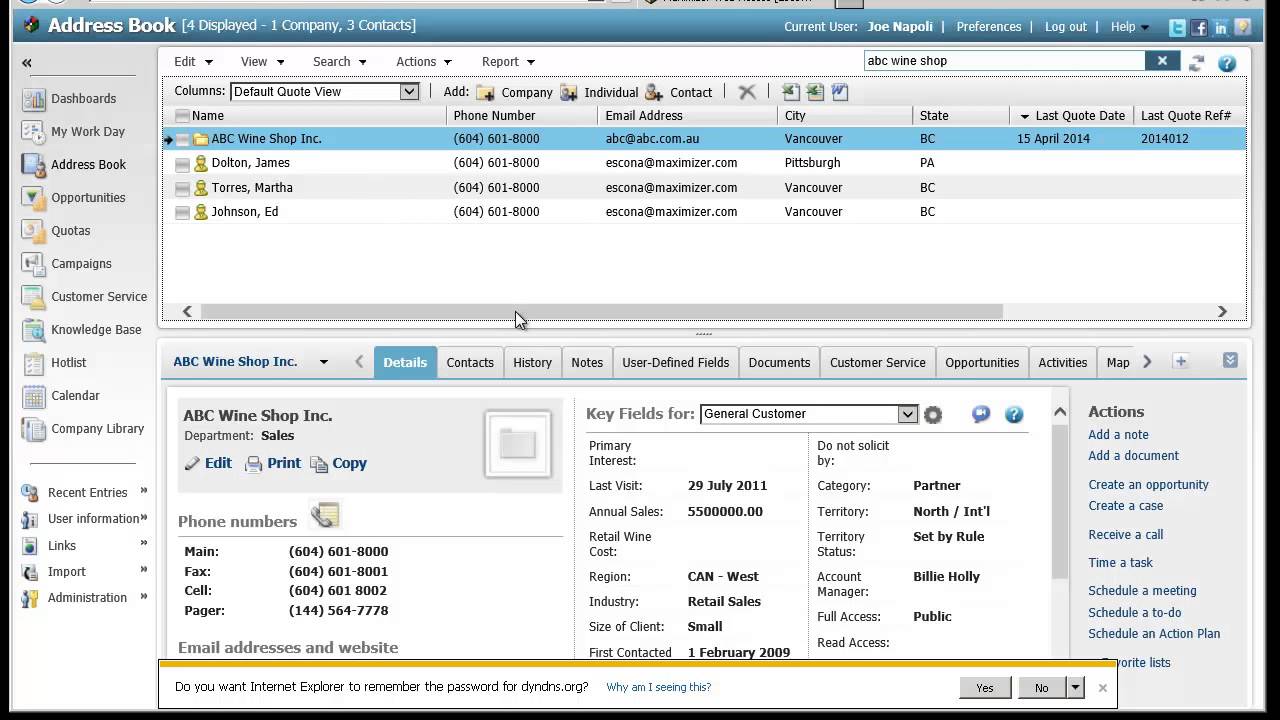 Adding Notes in Maximizer CRM