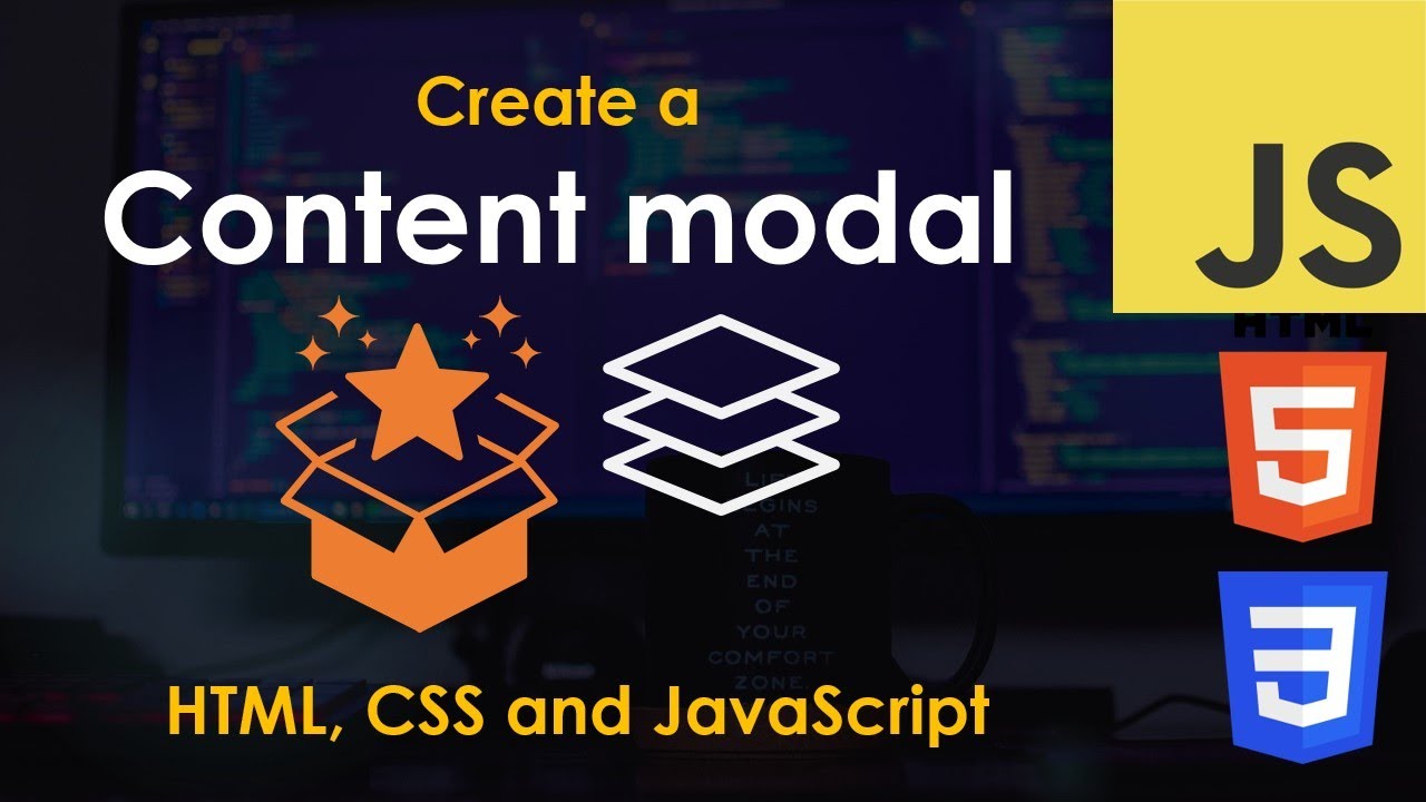 Create a content modal using HTML, CSS and vanilla JavaScript