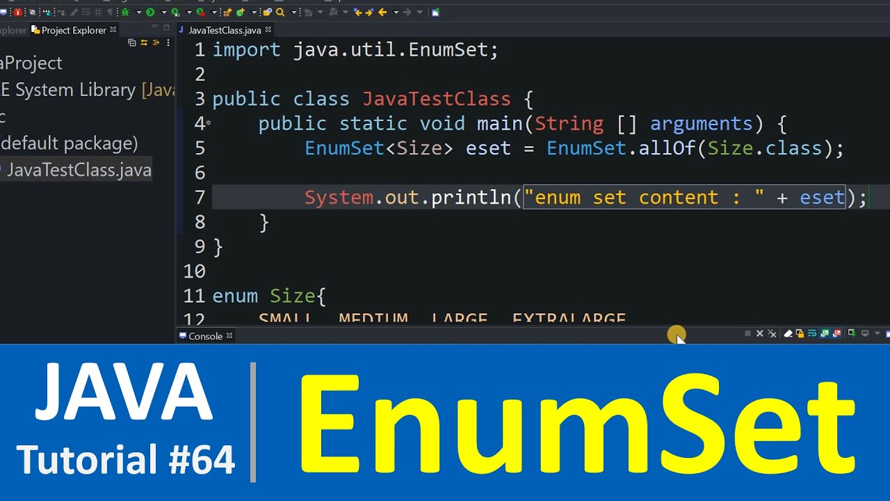 Java Tutorial #64 - Java EnumSet Class with Examples (Set Data Structure)