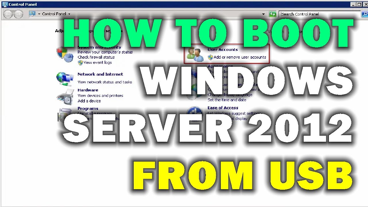 HOW TO BOOT WINDOWS SERVER 2012 FROM USB