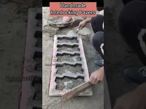 Handmade Interlocking Pavers Making #construction #shorts #tiles #pavers #flooring #trending #trend