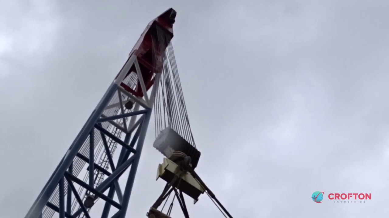 230 Ton Transformer Lift by Crofton Industries's 350 Ton Floating Derrick, The Samson.