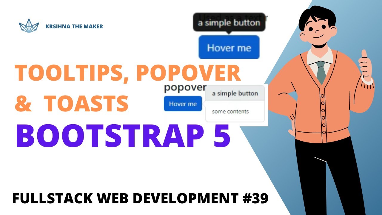 TOOLTIPS, POPOVER & TOAST in Bootstrap 5 | Full Stack web Development | HTML5_Css3 | JavaScript