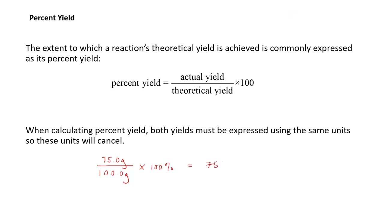 Understanding Percent Yield: Theoretical vs Actual Yield in Chemical ...
