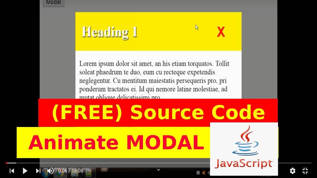 Ep28 - animated Modal - Javascript Source Code