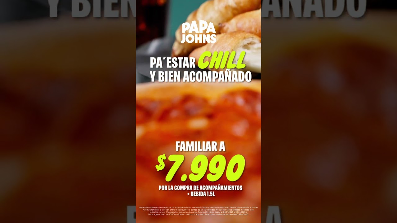 Por la compra de acompañamientos + Bebida 1.5 litros, te llevas una Pizza Familiar a $7.990.