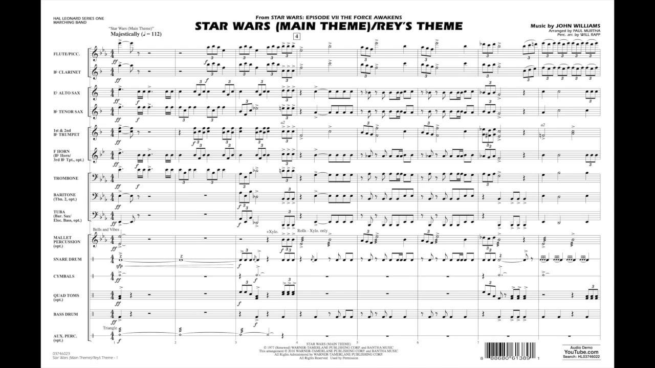 Star Wars (Main Theme)/Rey's Theme by John Williams/arr. Paul Murtha