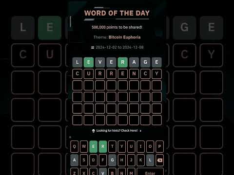 WOTD THEME BITCOIN EUPHORIA 8 LETTERS WODL ANSWER #crypto #binance7wordwodlanswer #binance