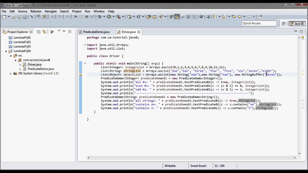 Java 8 Tutorial 04 - Predicate functional interface + Generics + Lambda Expressions