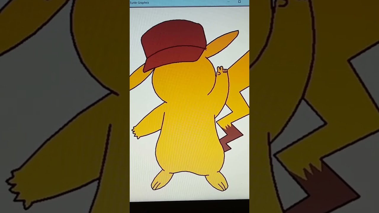Draw Pikachu Using Python Turtle.#aim #python #turtle #shorts
