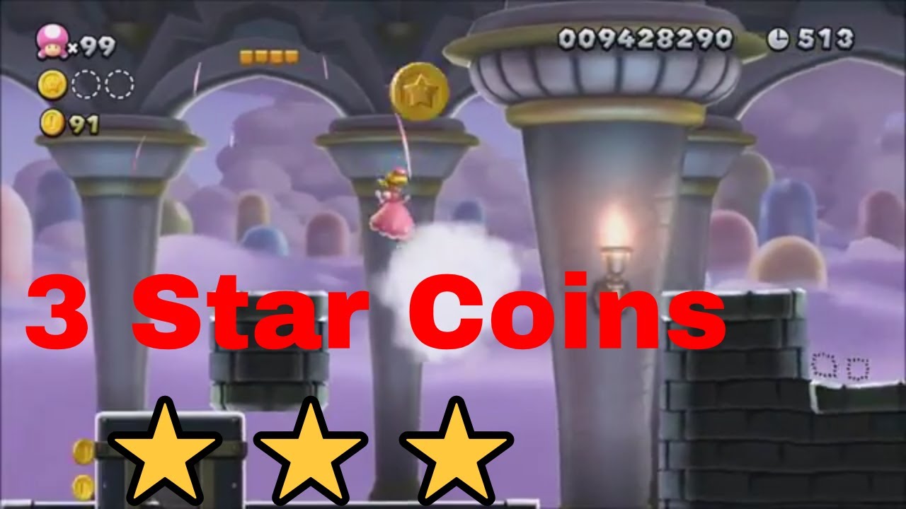 Meringue Clouds Ludwig's Clockwork Castle | 3 Star Coin Guide ⭐⭐⭐| New Super Mario Bros. U Deluxe ⛳