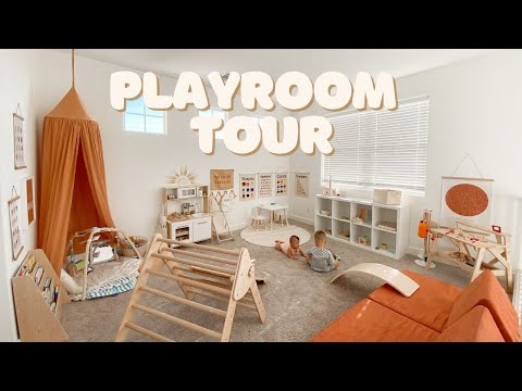 fav toys, rotation + organization for a toddler + baby || montessori inspired playroom tour