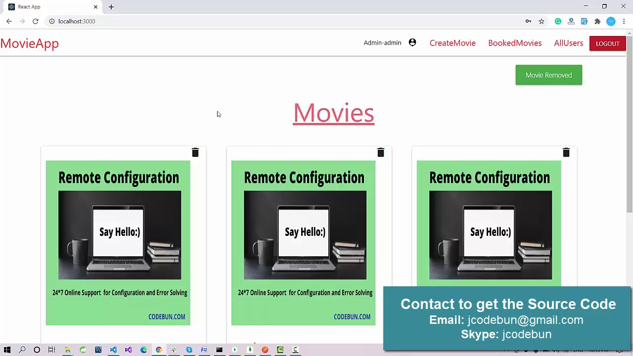 Online Movie ticket booking project in ReactJs || Full Stack MERN project