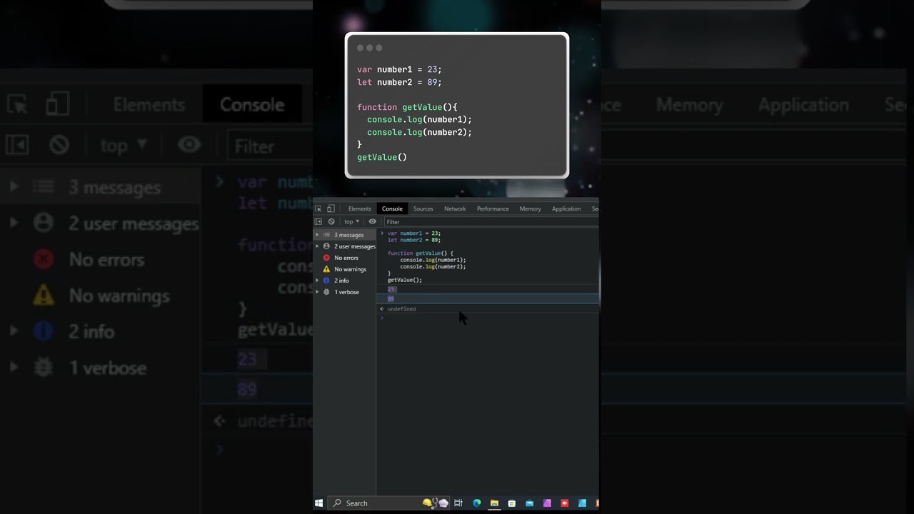 Variable Scope | Interview Question | JavaScript | part-86 | #shorts #javascript