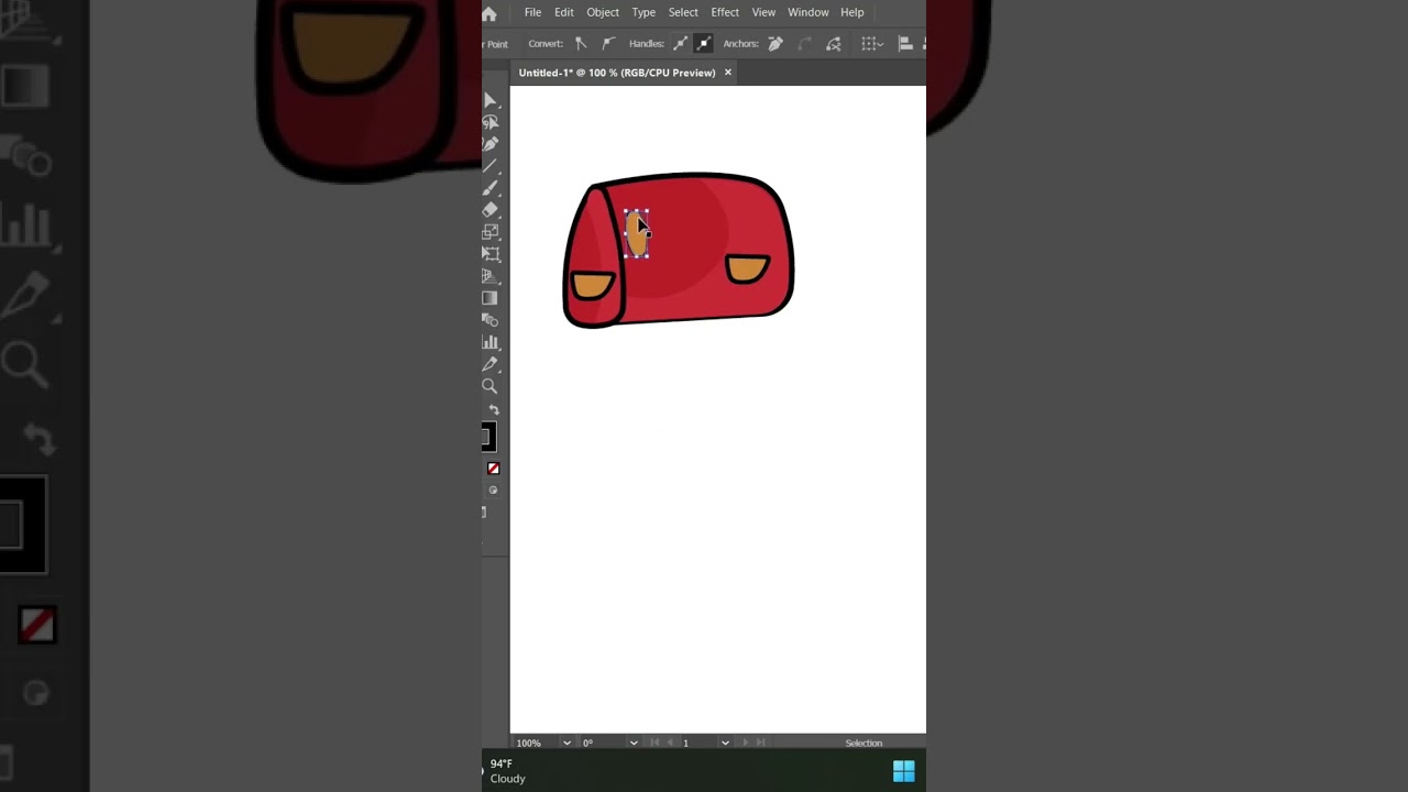 Purse Vector Art || Adobe Illustrator || #shorts