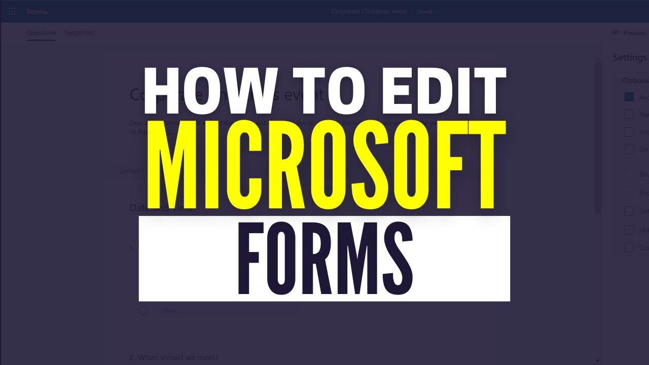 How To Edit Microsoft Forms