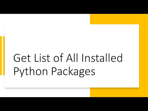 Get List of All Installed Python Packages