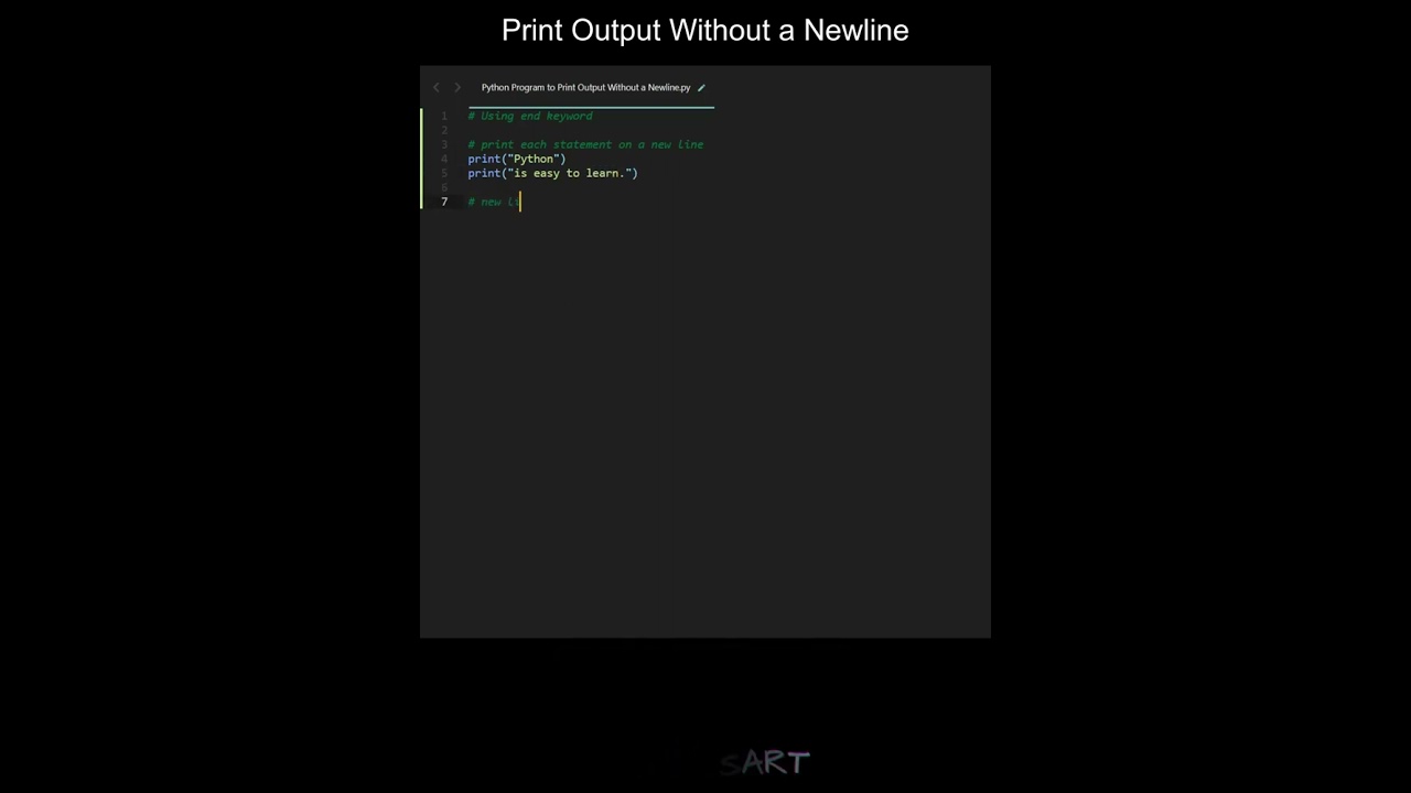 Print Output Without a Newline in Python | Python Examples | Python Coding Tutorial | Interview