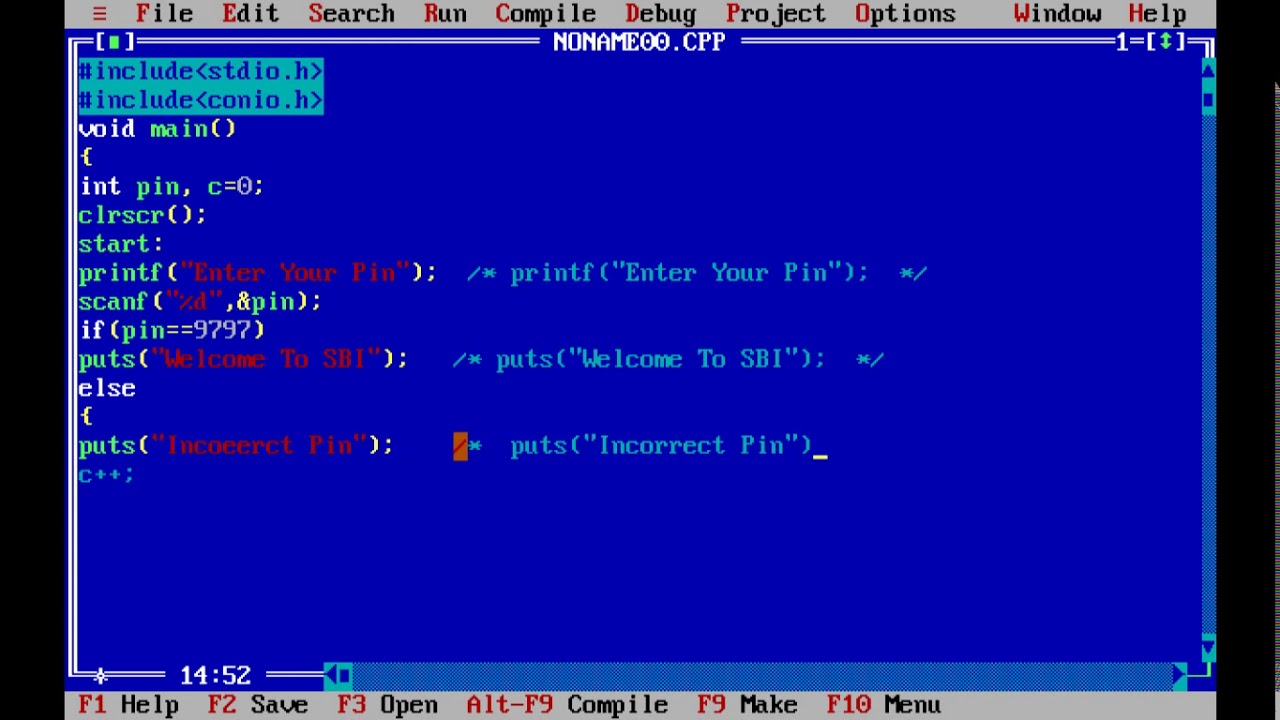 ATM Pin Validation Program in C.....