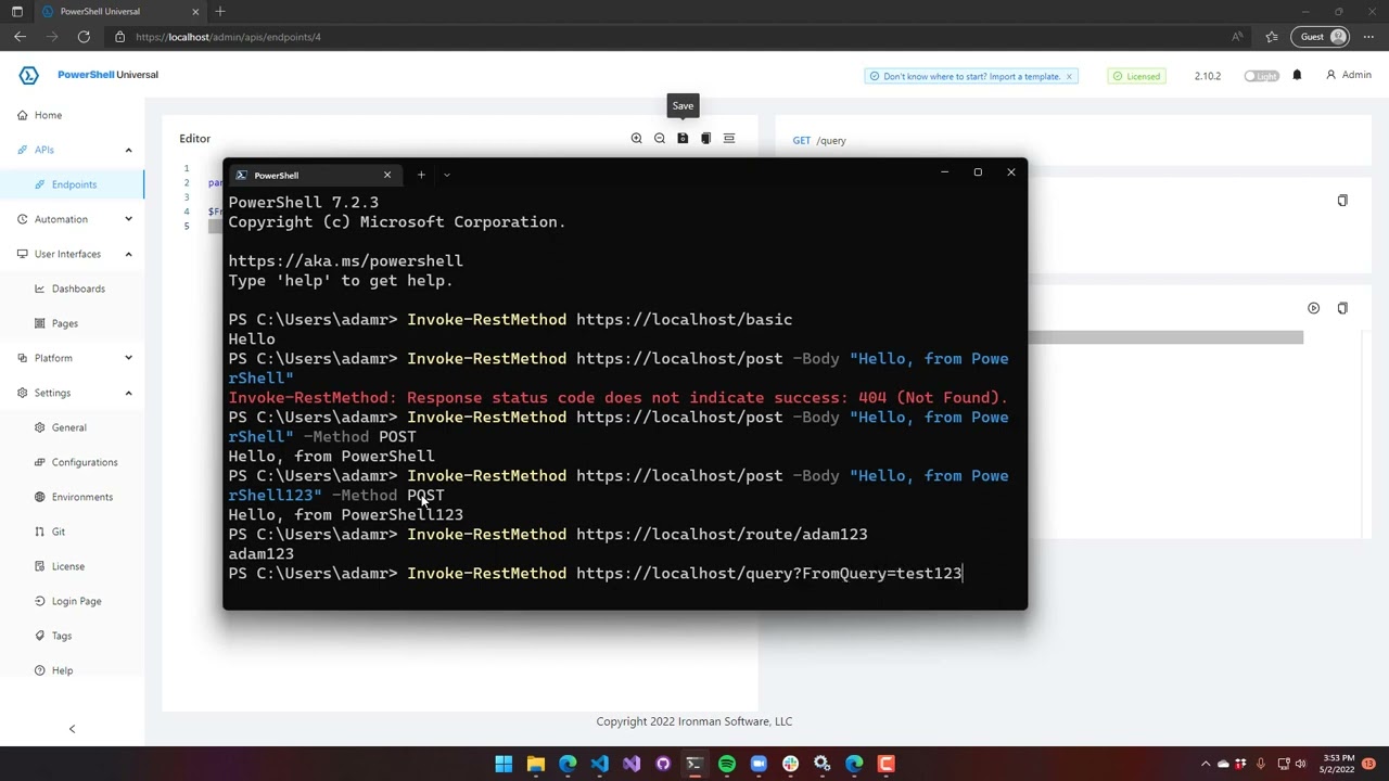 PowerShell Universal Training - API - Basics