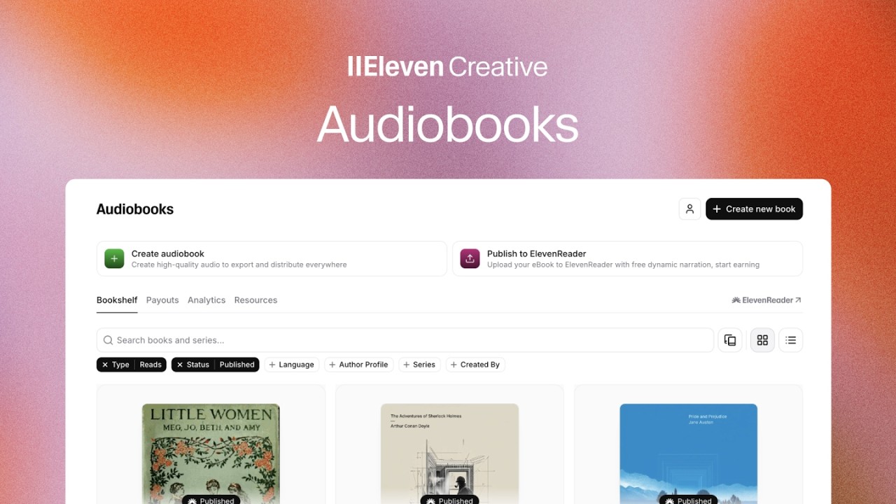 Introducing Audiobooks in ElevenCreative