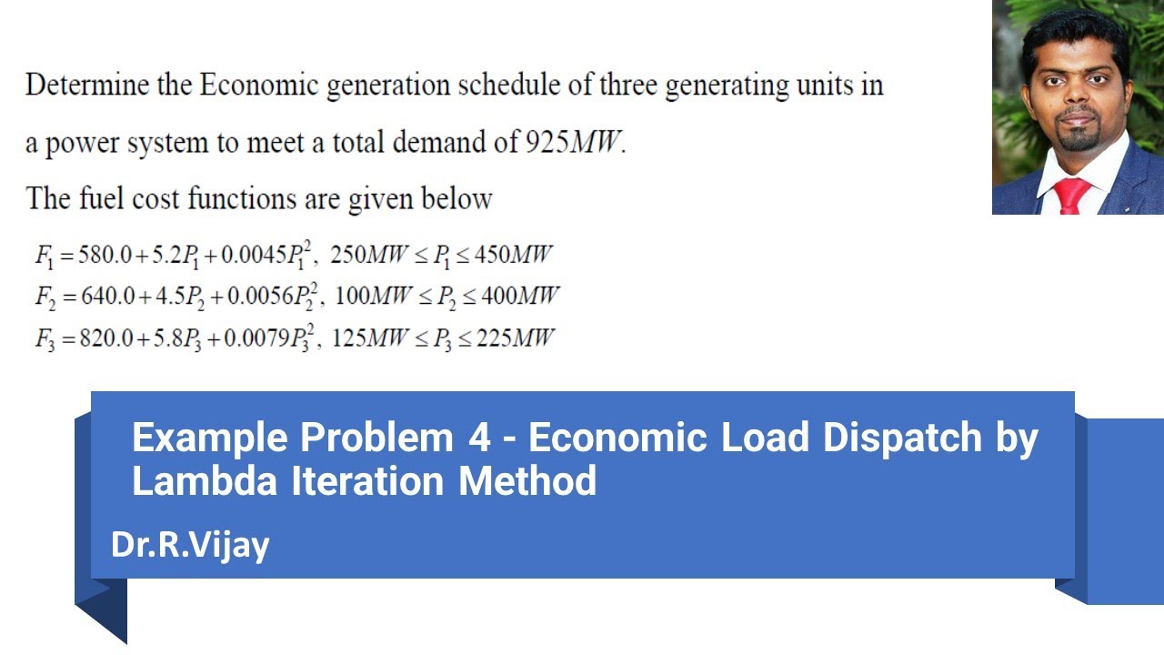Solved Example Problem 4 - Economic Load Dispatch by Lambda Iteration Method #psoc