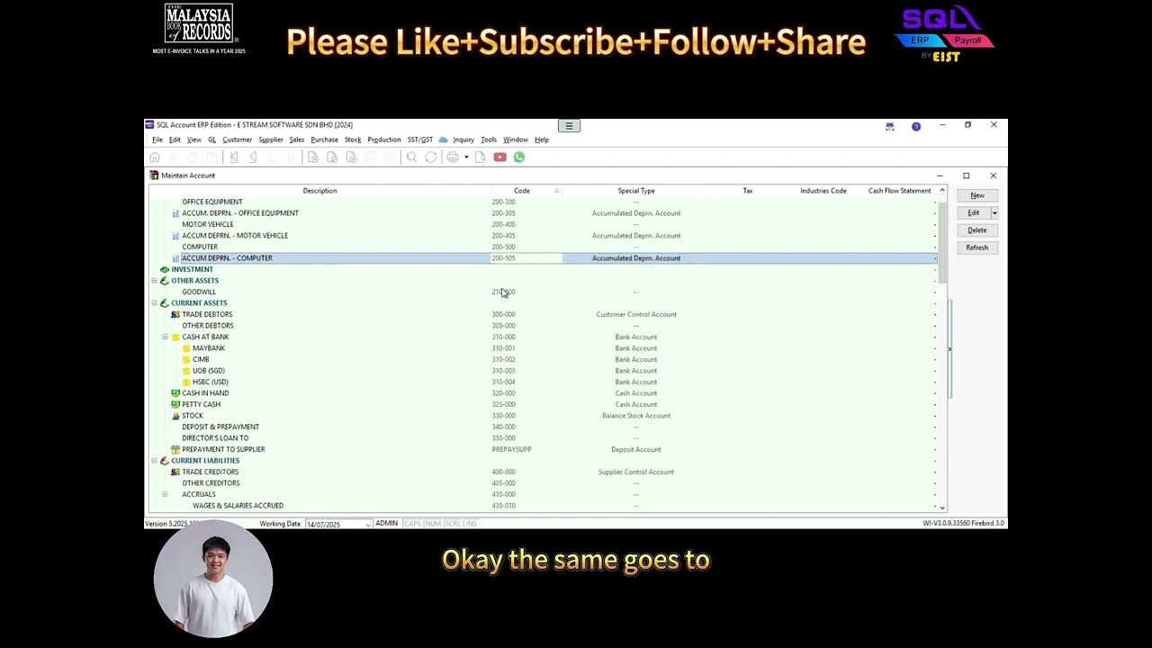 💼 Maintain Account Function in SQL | Create Account Codes 💻 | SQL Software Series Ep.1
