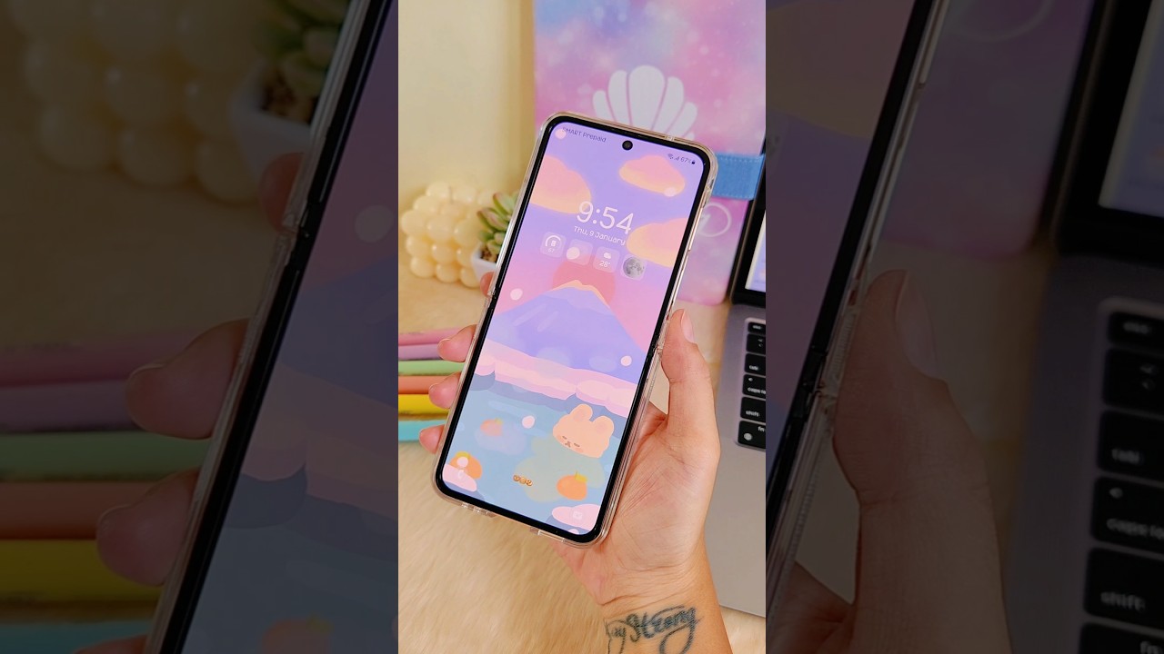 cherii soaking in the hot springs wallpaper by @studiocherii 🍊🍒 #aesthetic #kawaii #zflip4