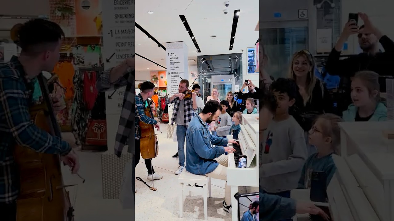 A whole Orchestra joined? Howl's Moving Castle in a French Supermarket !