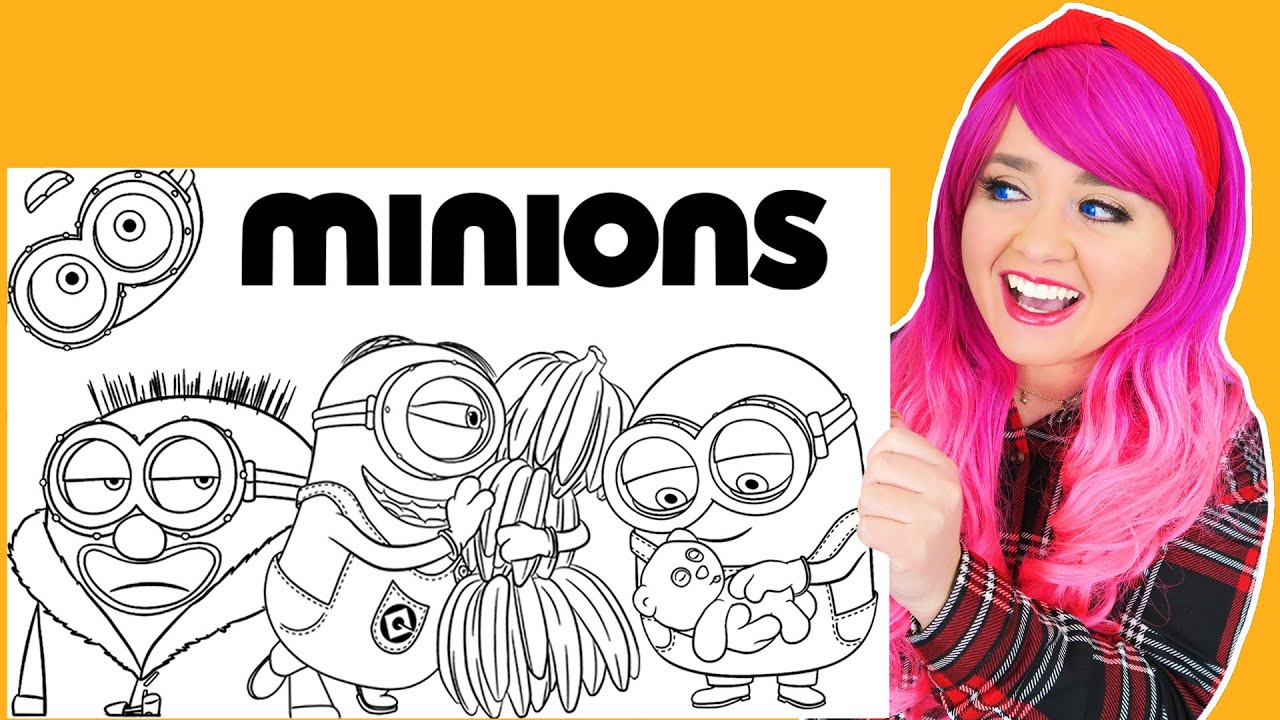 Coloring Minions Bananas, Teddy Bear & Clown Coloring Pages | Prismacolor Markers