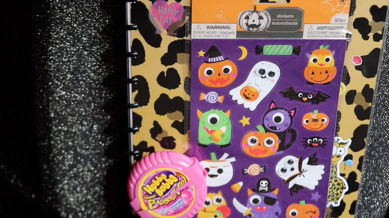CUTE HALLOWEEN STICKERS FOR MY JOURNAL HUBBA BUBBA ASMR CHEWING GUM JOURNALING