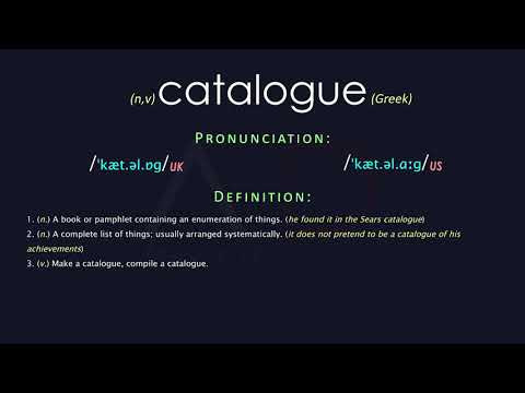 Catalogue Meaning And Pronunciation | Audio Dictionary