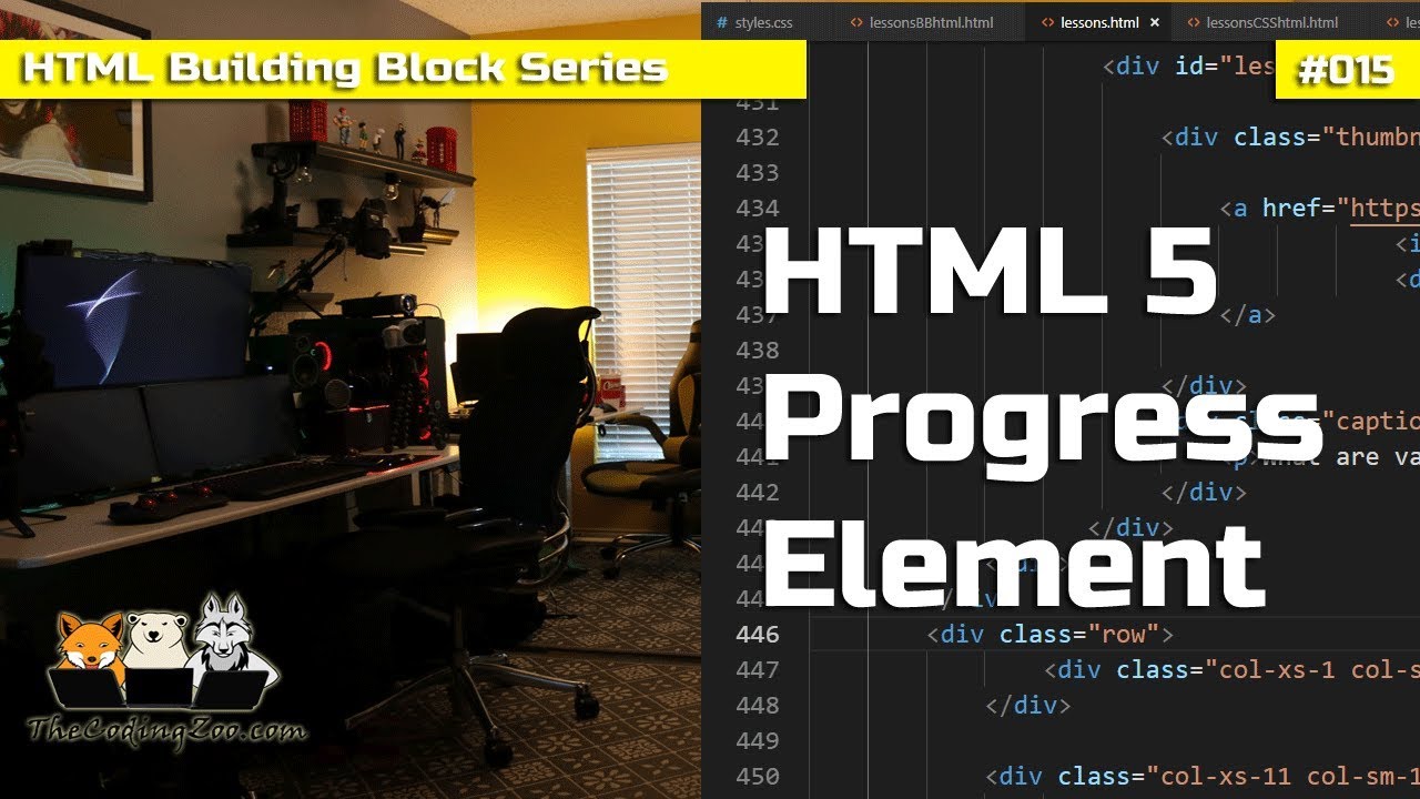 How to Create a HTML Progress Bar  - HTML Lesson 15