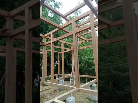 proses perakitan rumah kayu 6x9 kayu jati 085200018078 suwun