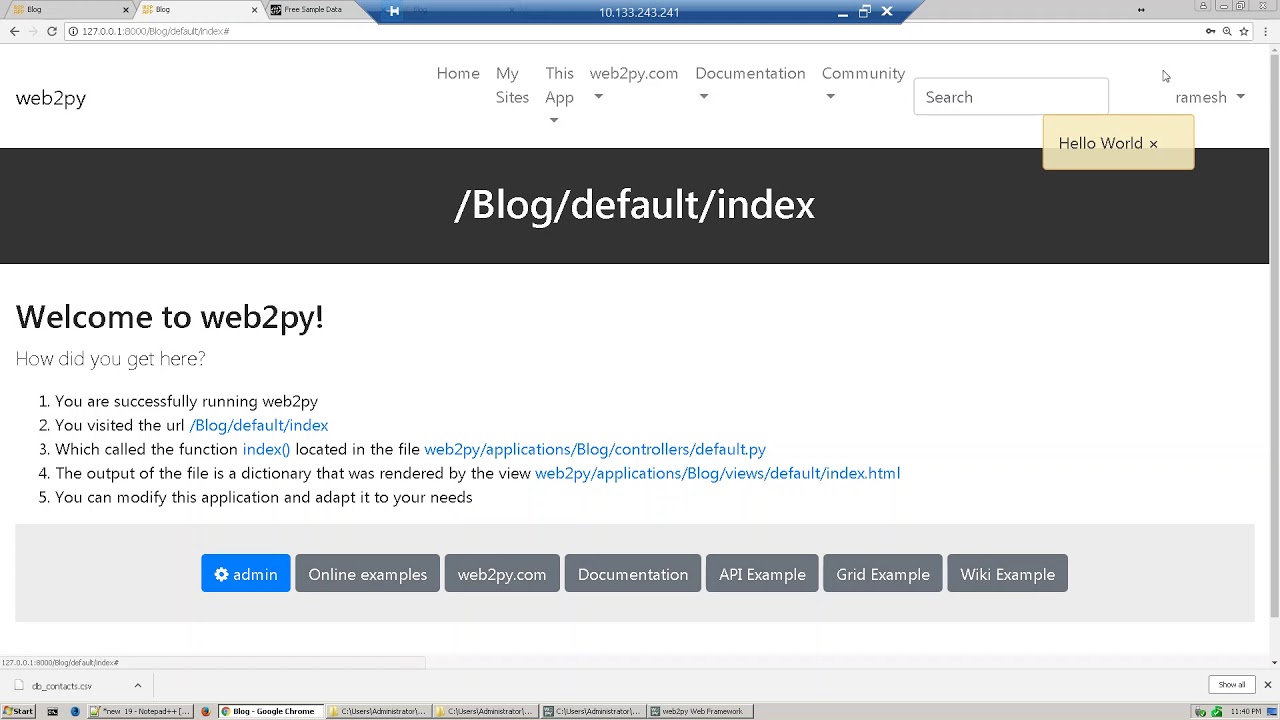 Web development using web2py and python part 22