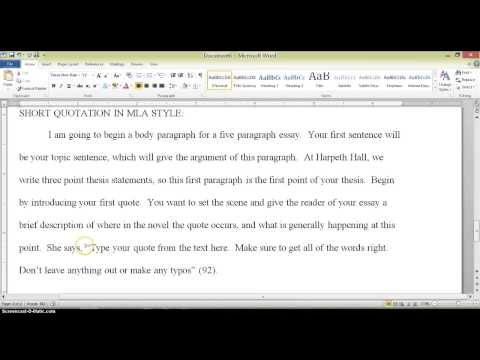 Short and Long Quotes from a novel in MLA Style (vers 2)