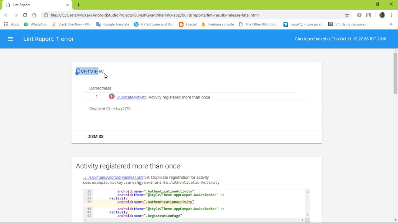 Getting error while generating signed apk in android studio