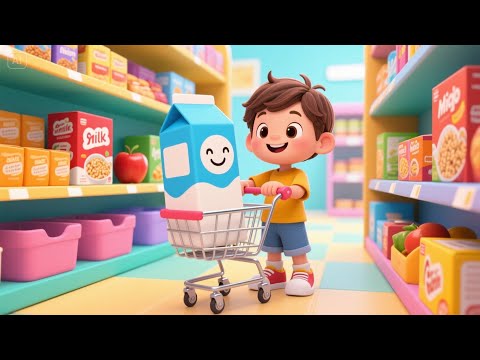 Learn Grocery Store Items for Kids | Milk, Fruits, Cereal & More!